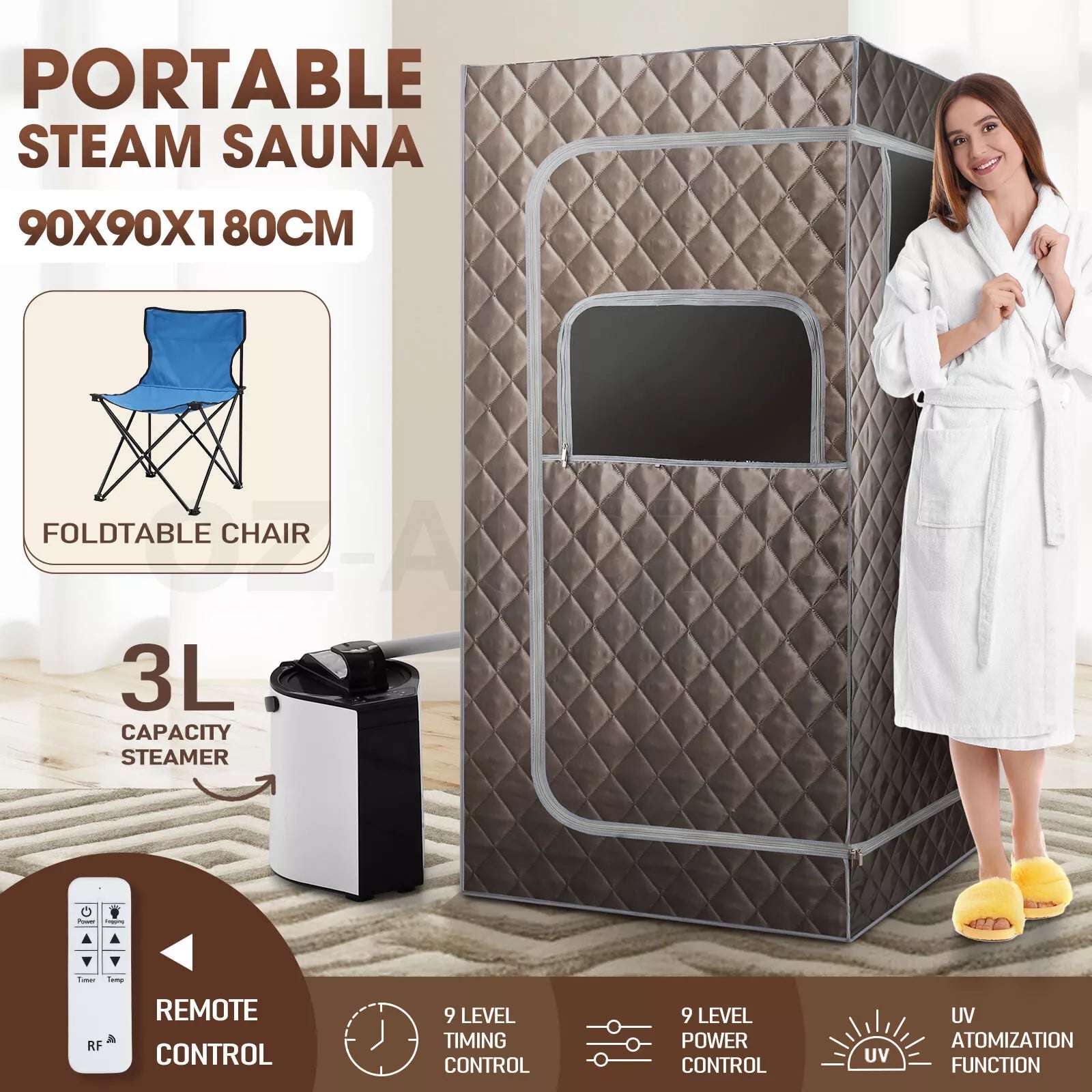 Portable Steam Sauna Tent with Remote Control & Chair – Bio Healing ...