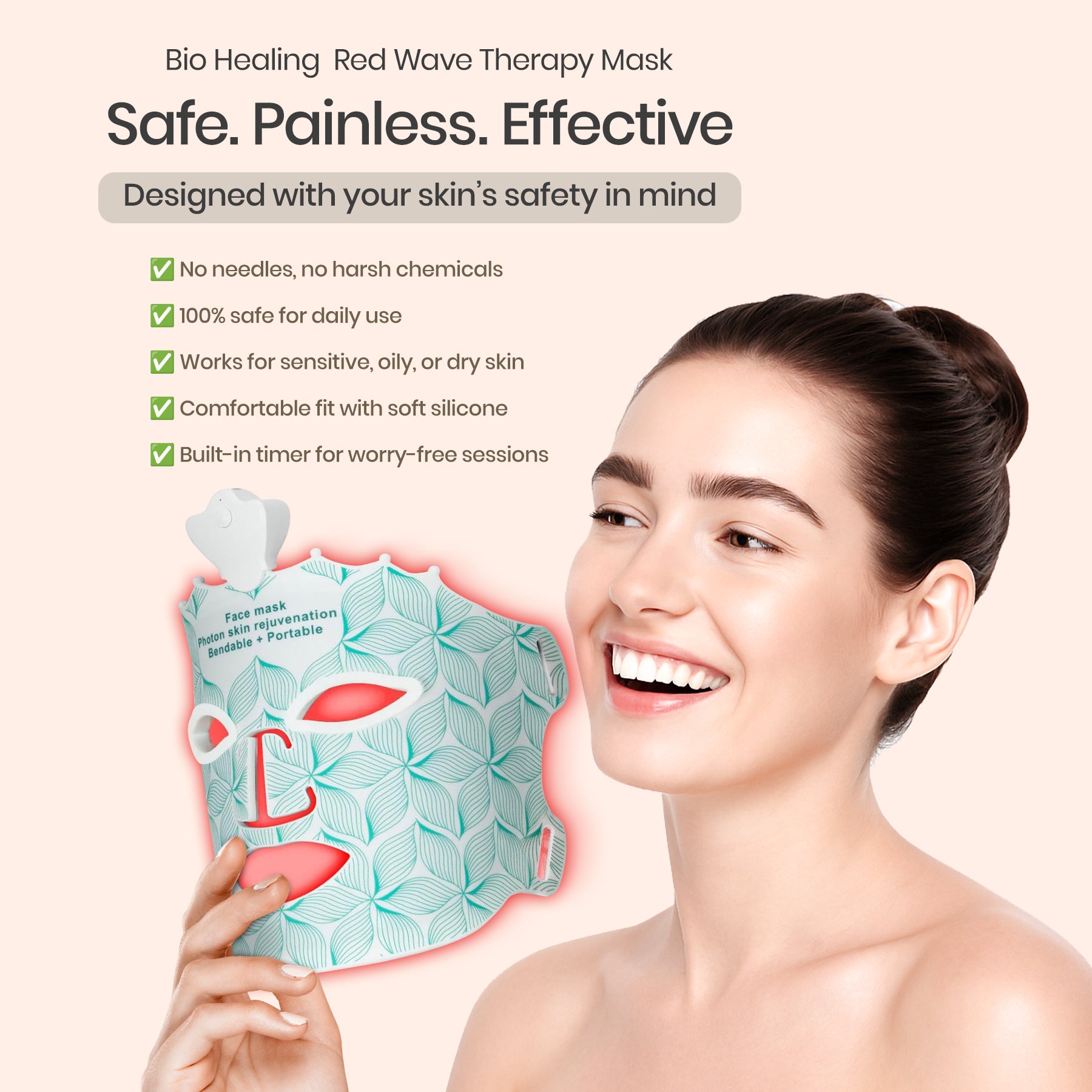 Red Light Therapy 7-Color LED Face Mask - Bio Healing™ – Bio Healing ...